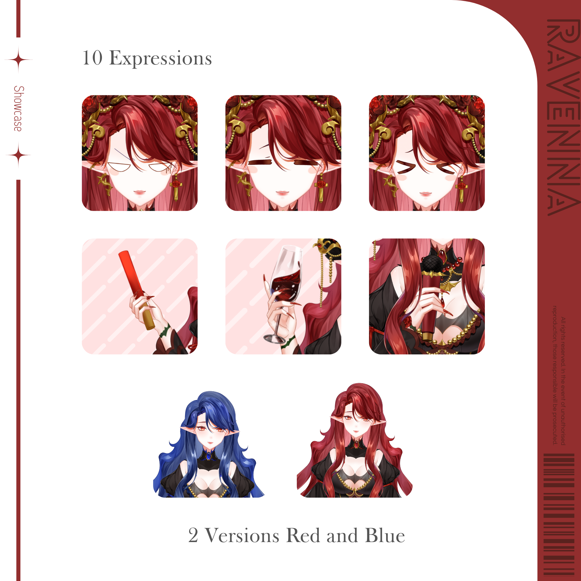 【Live2Dモデル】 Ravenna | 10 expressions, 2 Versions - Cyblens - BOOTH