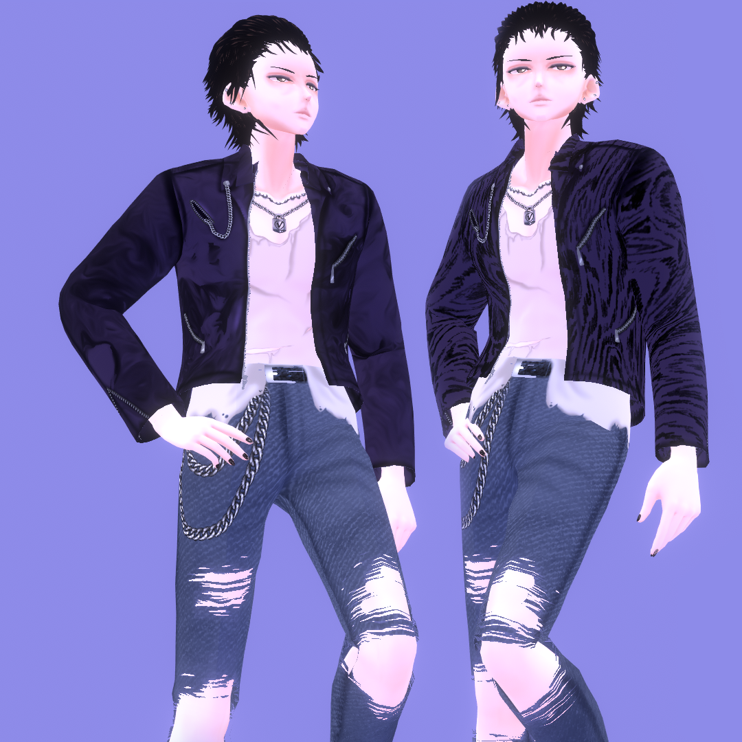 VRoid Patterned Leather Jacket - emoria - BOOTH