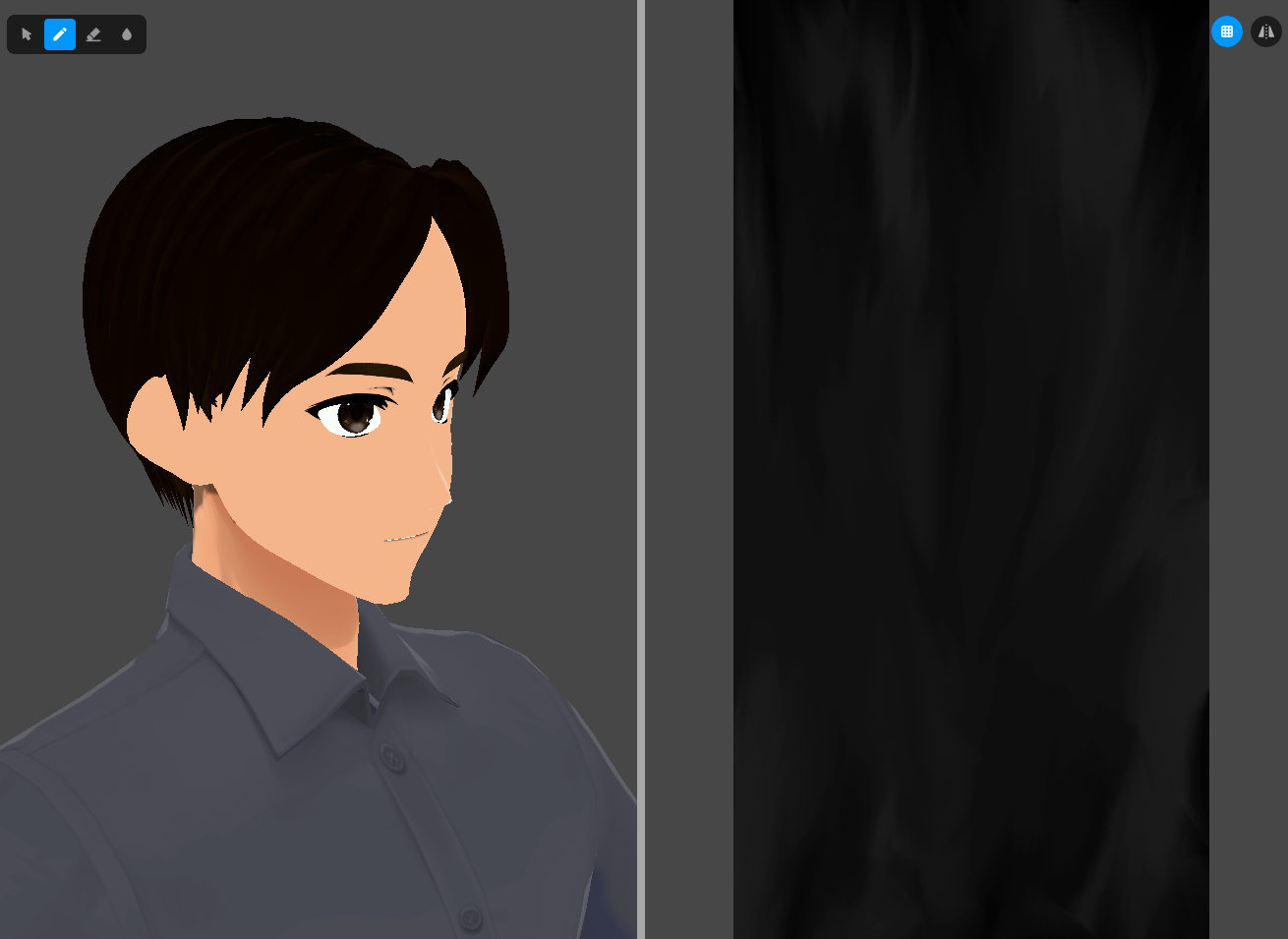 Free VRoid Male Hair Model - Middle Part - Pixels - BOOTH