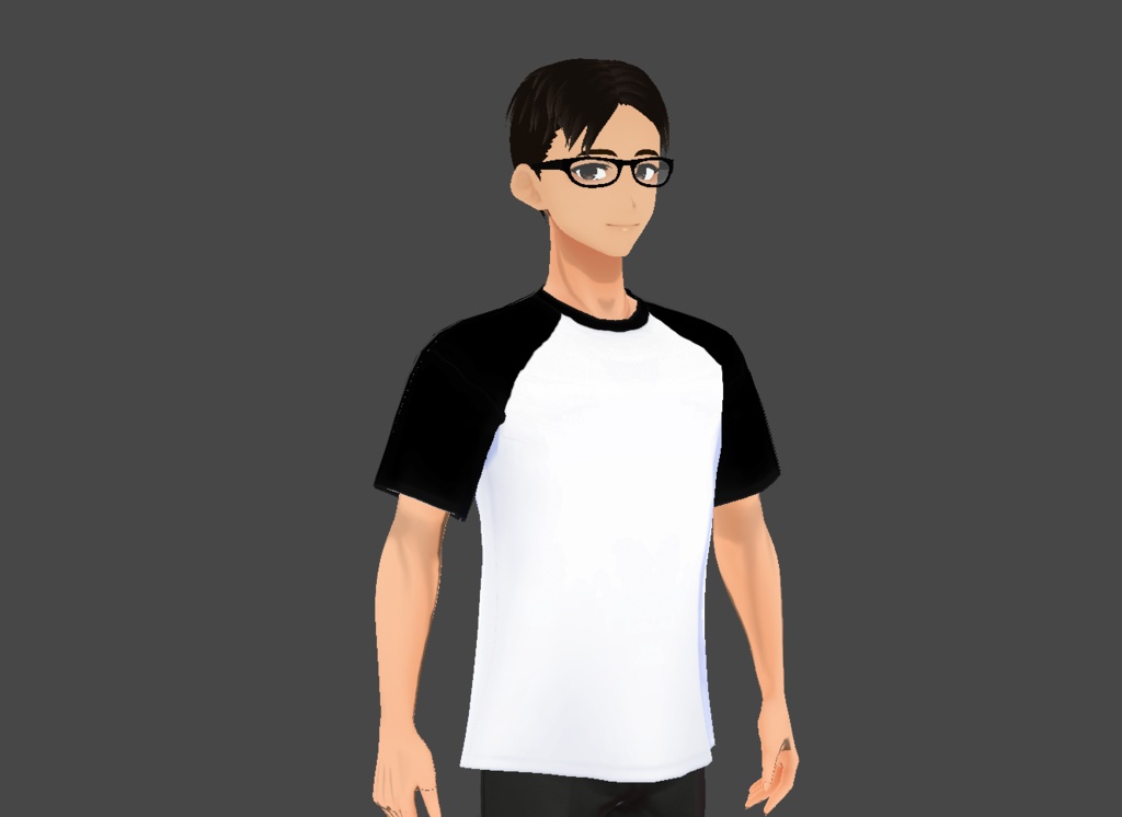 FREE VRoid Shirt Black and White 2 tone - Pixels - BOOTH