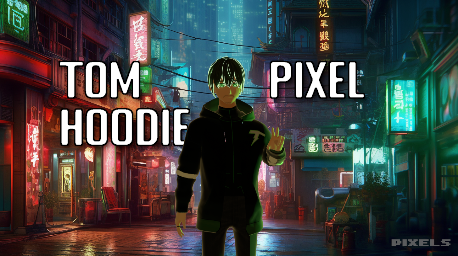 Tom Pixel Branded Hoodie (Free VRoid Asset) - Pixels - BOOTH