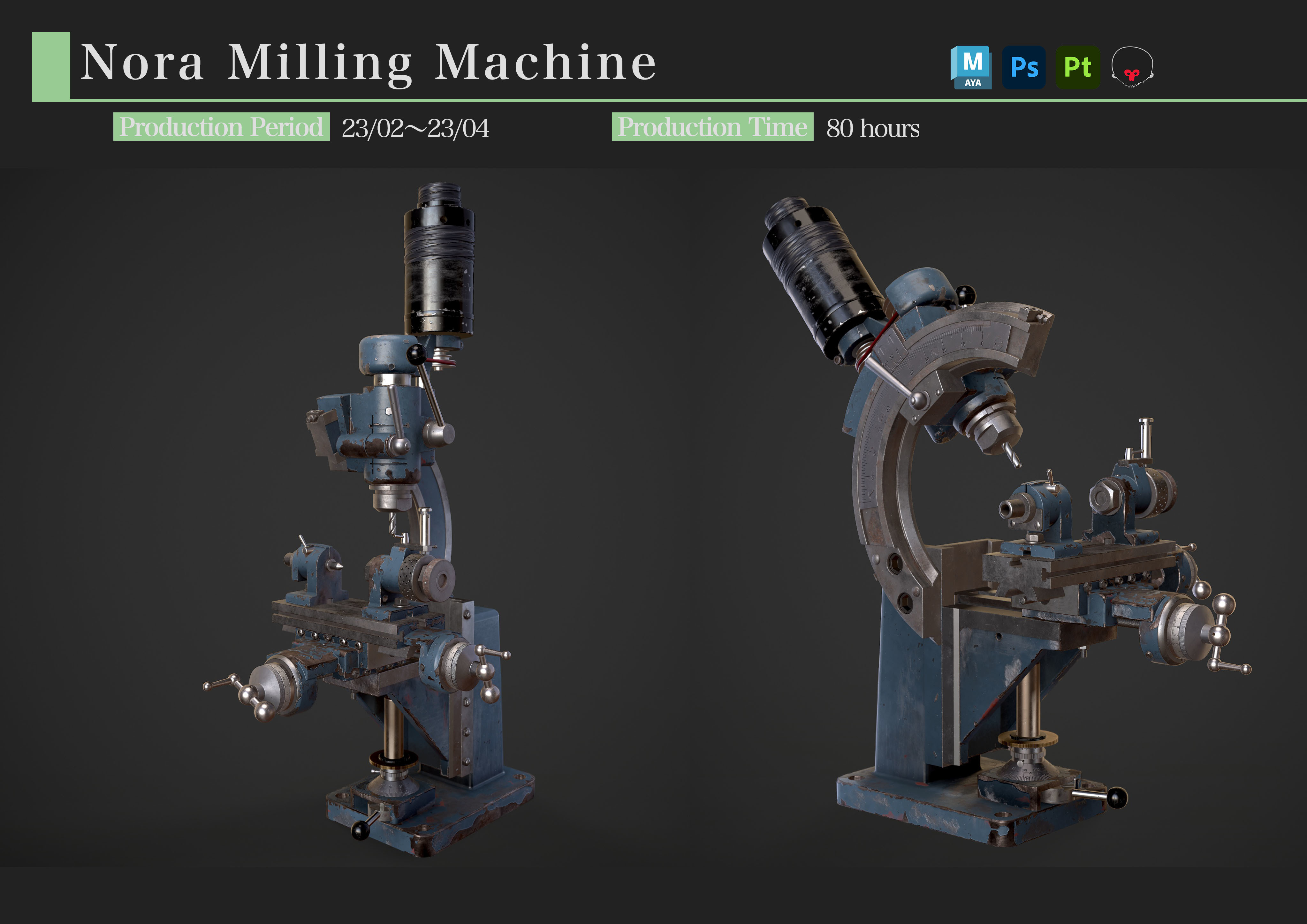 【無料3Dモデル】Nora Milling Machine - くりふさんち - BOOTH