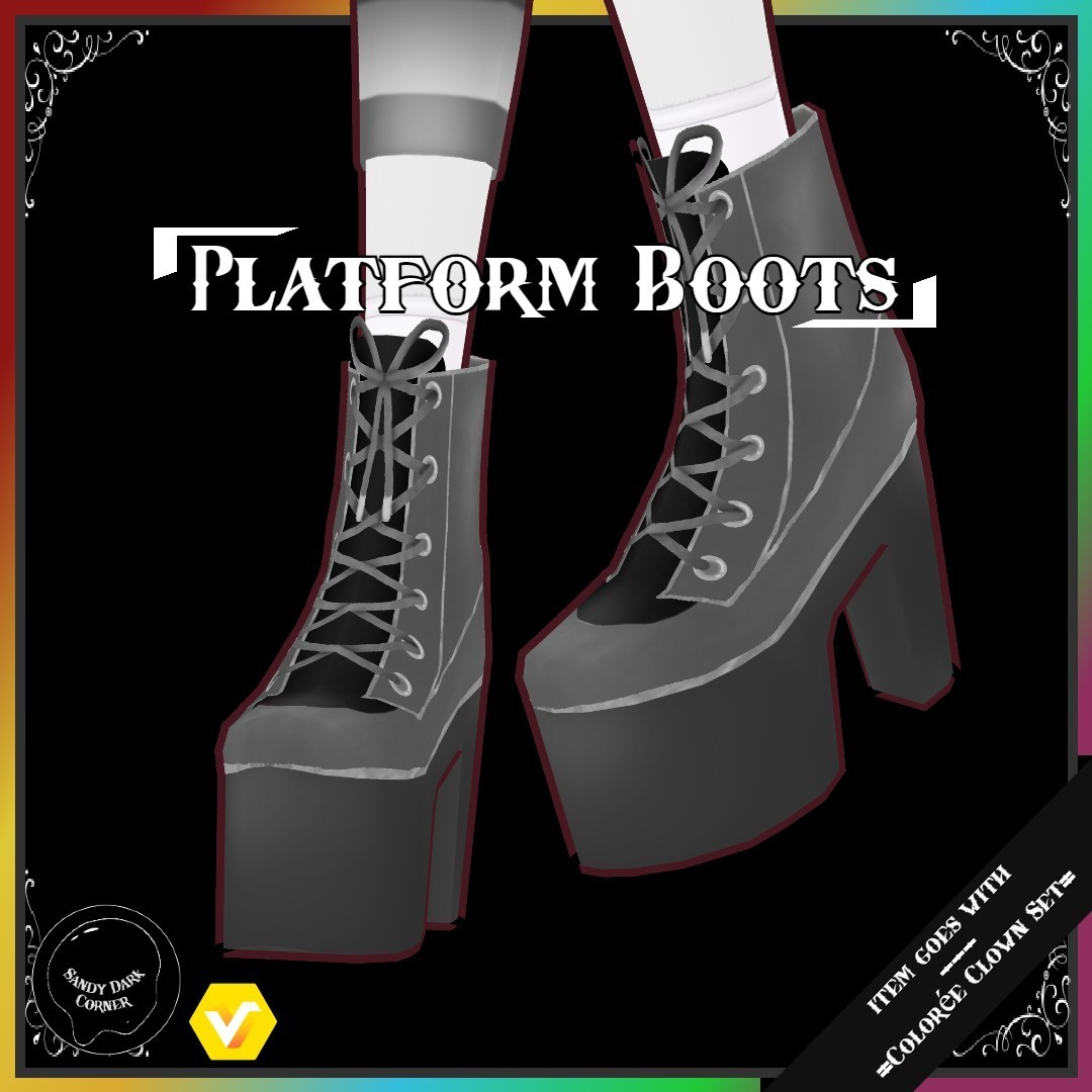 Platform Boots --- VRoid shoes - Sandy Dark Corner - BOOTH