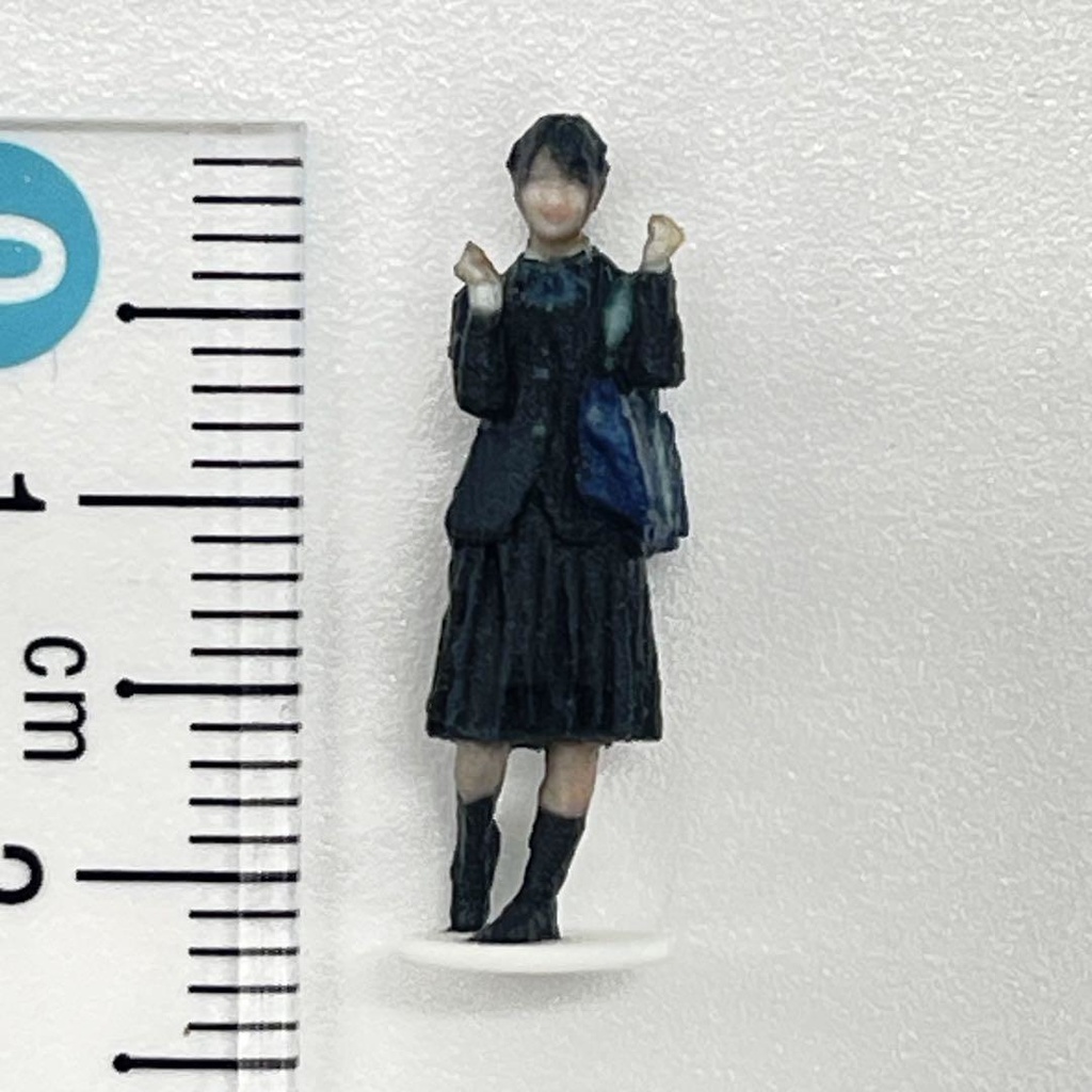 1/72 KJNJ 女子高生 フィギュア リアルフィギュア ミニチュアイメージ 完成品 3D人物 ジオラマに 模型に - ミニチュアイメージ ...