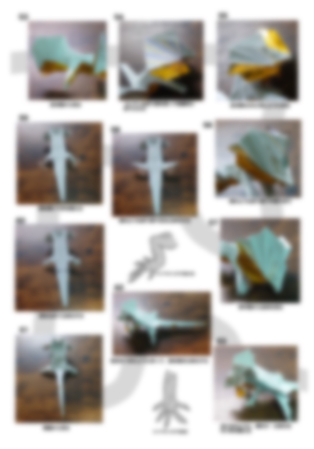 エリマキトカゲ 展開図・仕上げ解説 Frilled lizard/CP and how to shape - ふるおろ折り紙 - BOOTH