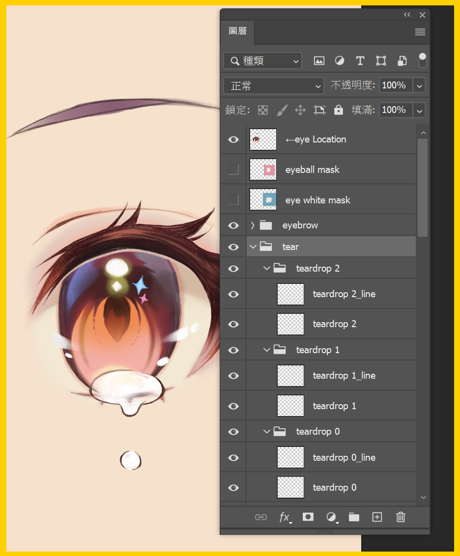 【Live2D】目v2.0+淚モーション(cmo3+can3+psd) 目のパーツ分け/物理演算学習用 - orangemikan - BOOTH