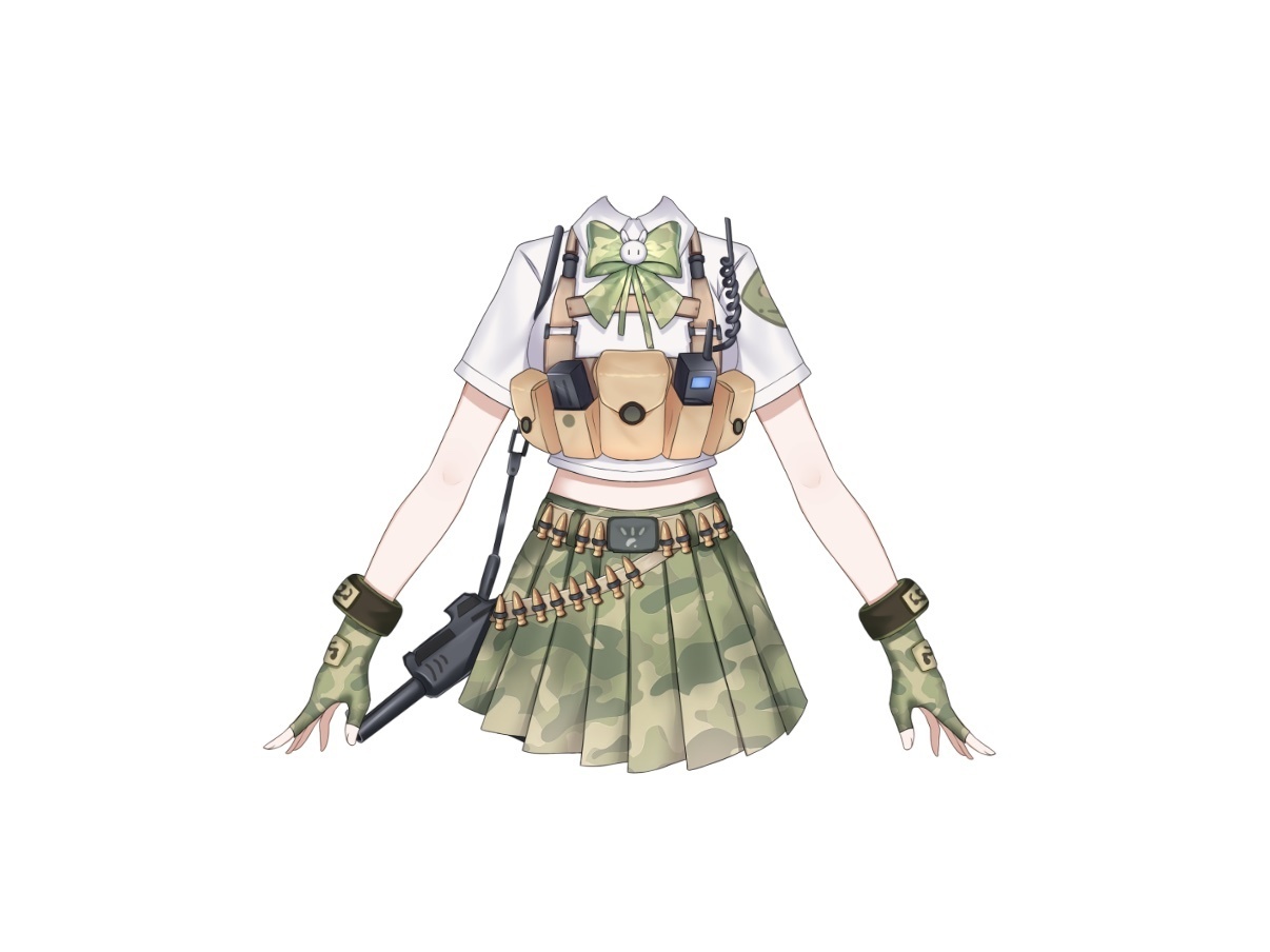 [Rigged Vtuber Assets] Military uniform & Headphones - kyokiStudio - BOOTH