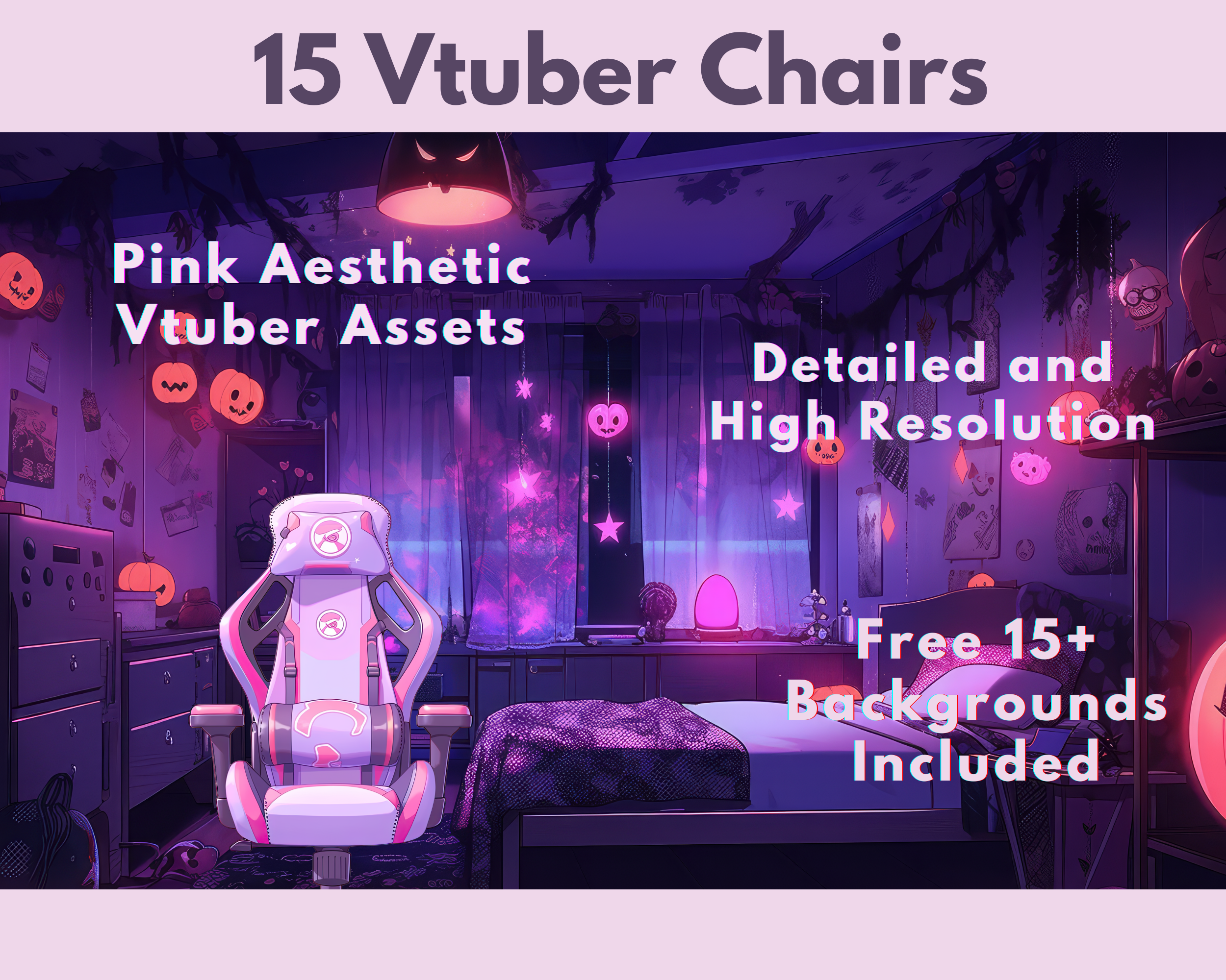 15個のVtuberゲーミングチェア、ピンクのVtuberアセット、Vtuberオーバーレイ、無料の15+ Vtuber背景、Vtuber ...