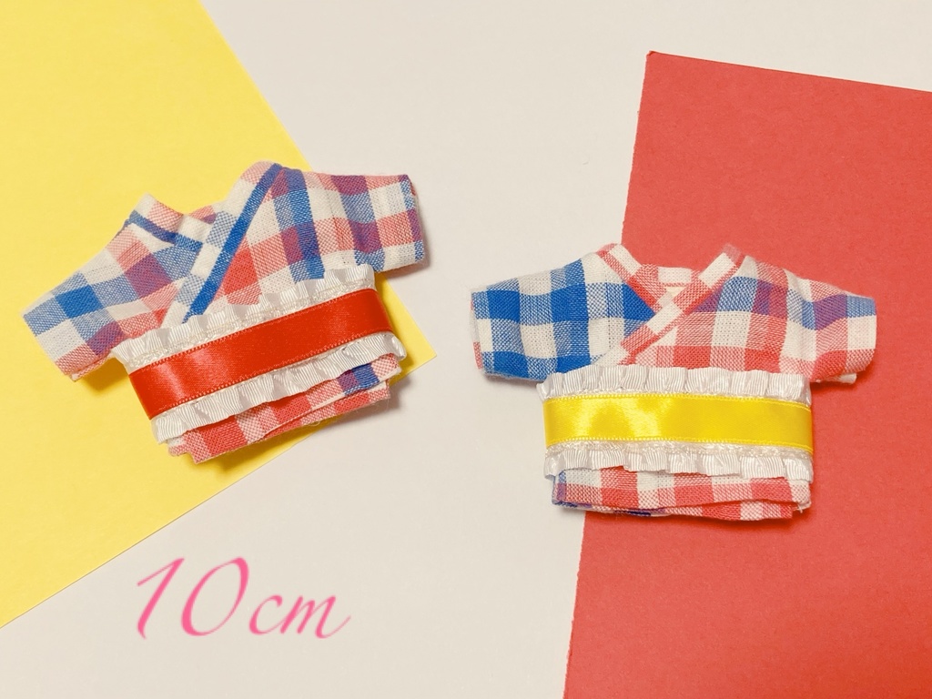《10cm・12cmぬい用》ギンガムチェック 浴衣(送料込) - O・CHU・NU - BOOTH
