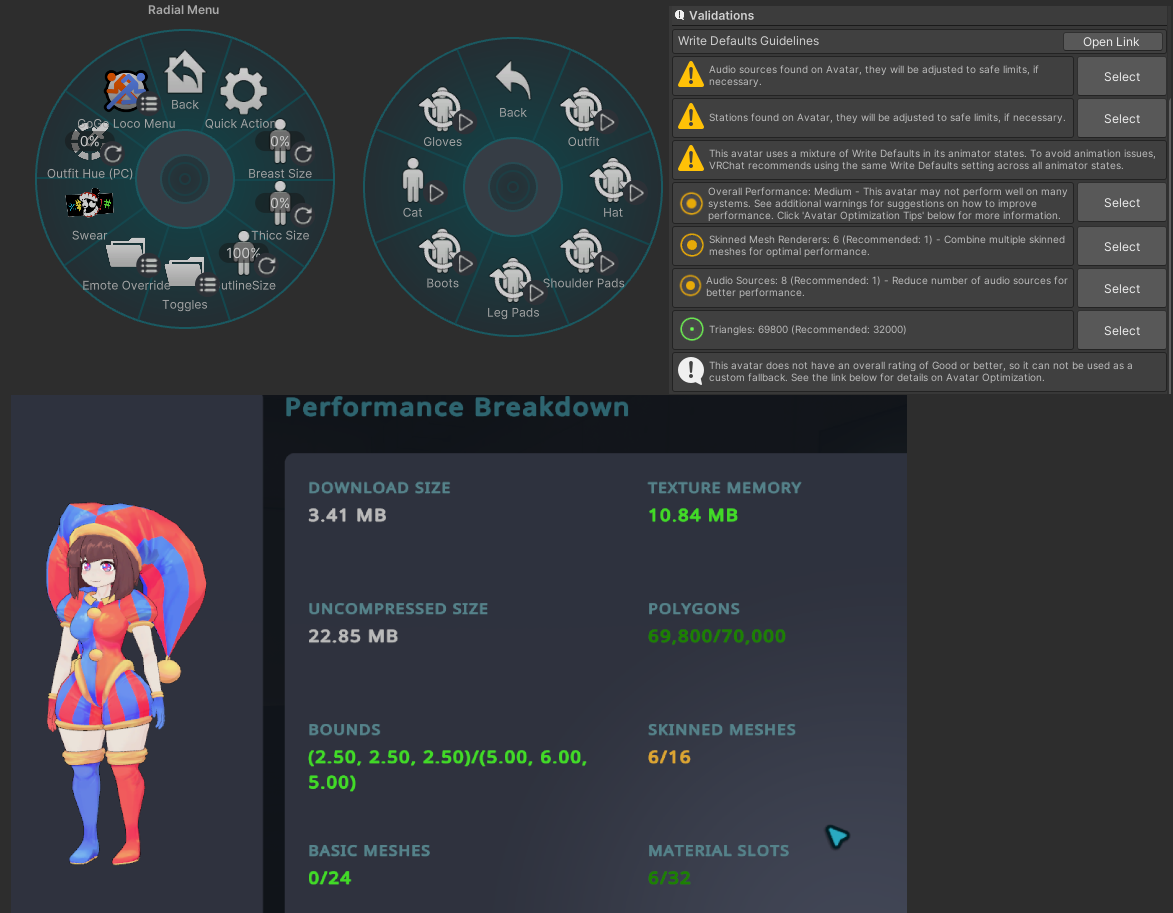 Pomni VRChat Full Body Tracking 3D Model - shadsterwolf - BOOTH