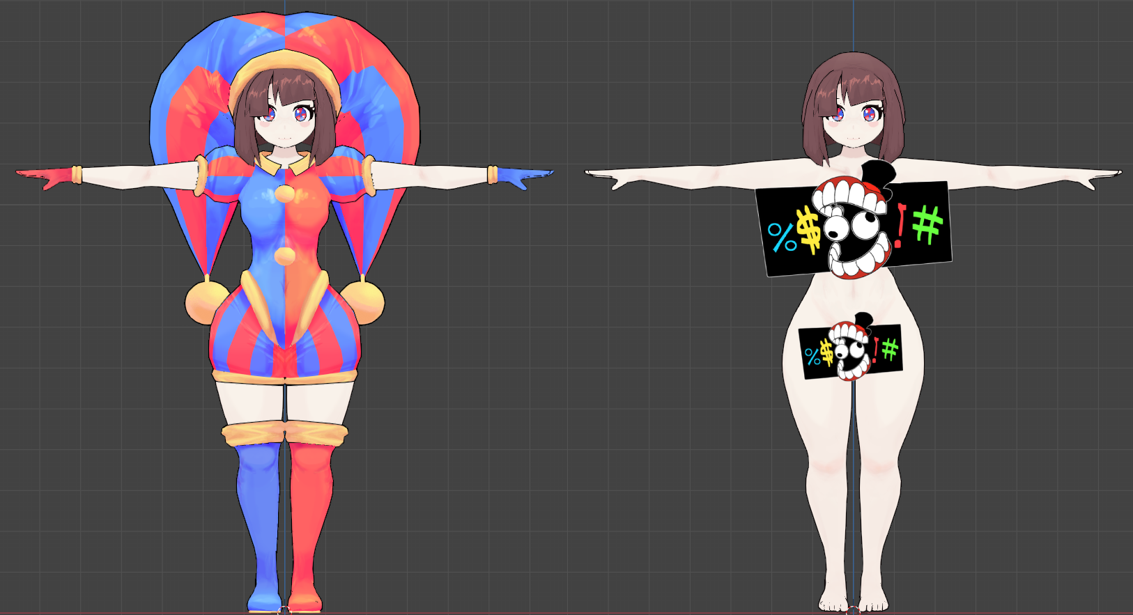 Pomni VRChat Full Body Tracking 3D Model - shadsterwolf - BOOTH