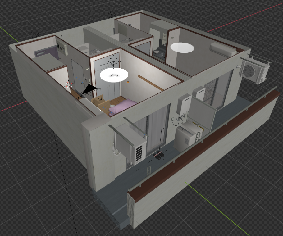 3階建アパート(ワンルーム)3Dデータ（Blender3.6.0） - TecoMalu【テコまる】 - BOOTH
