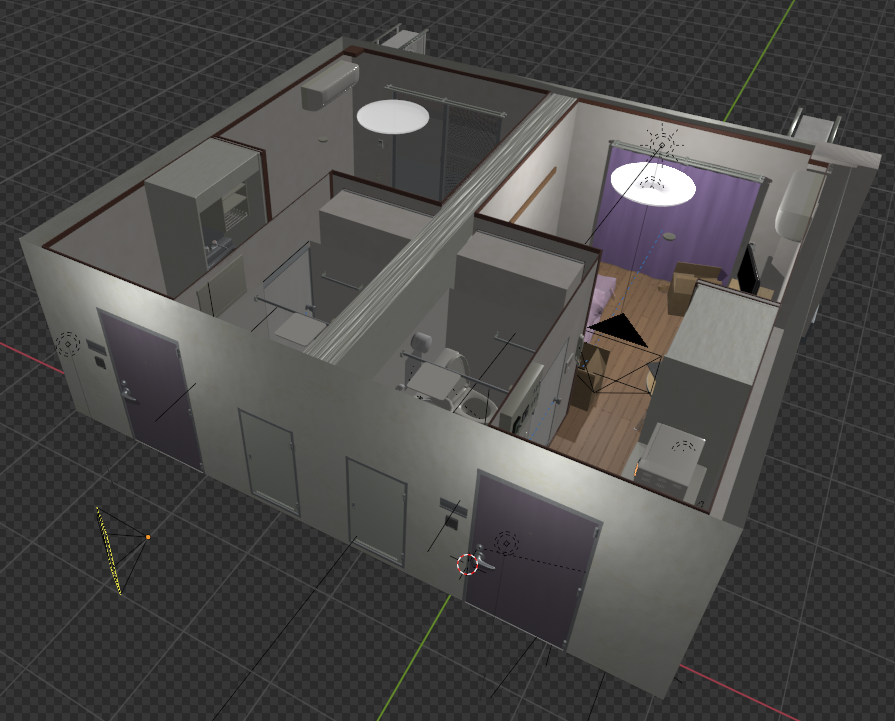 3階建アパート(ワンルーム)3Dデータ（Blender3.6.0） - TecoMalu【テコまる】 - BOOTH