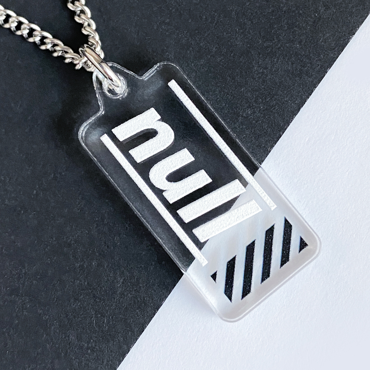 【null】ネックレス│アクリルアクセサリー│││ユニーク│モード系│ストリート系│モノトーン│個性的│カッコイイ｜デジタル - StrangeCapsule（ストレンジカプセル） - BOOTH