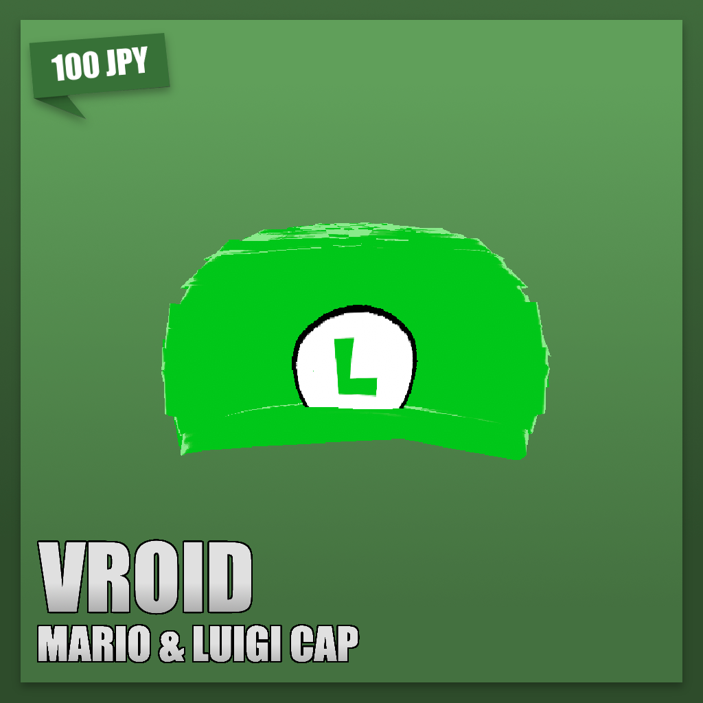(VROID) Mario & Luigi Cap / Hat - dangermv - BOOTH