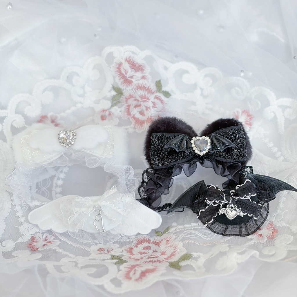 angel or devil bib set 【ヘッドドレス+スタイ】 - my stella. - BOOTH