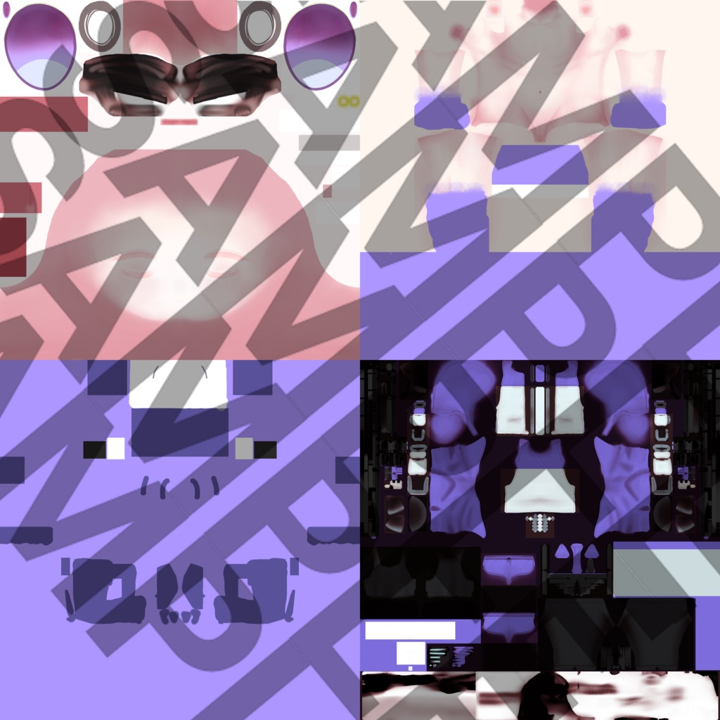 Moko Purple Recolor - RuriVRChat - BOOTH