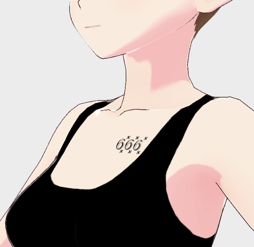 666 Tattoo - Free Vroid Body Texture - noroi - BOOTH