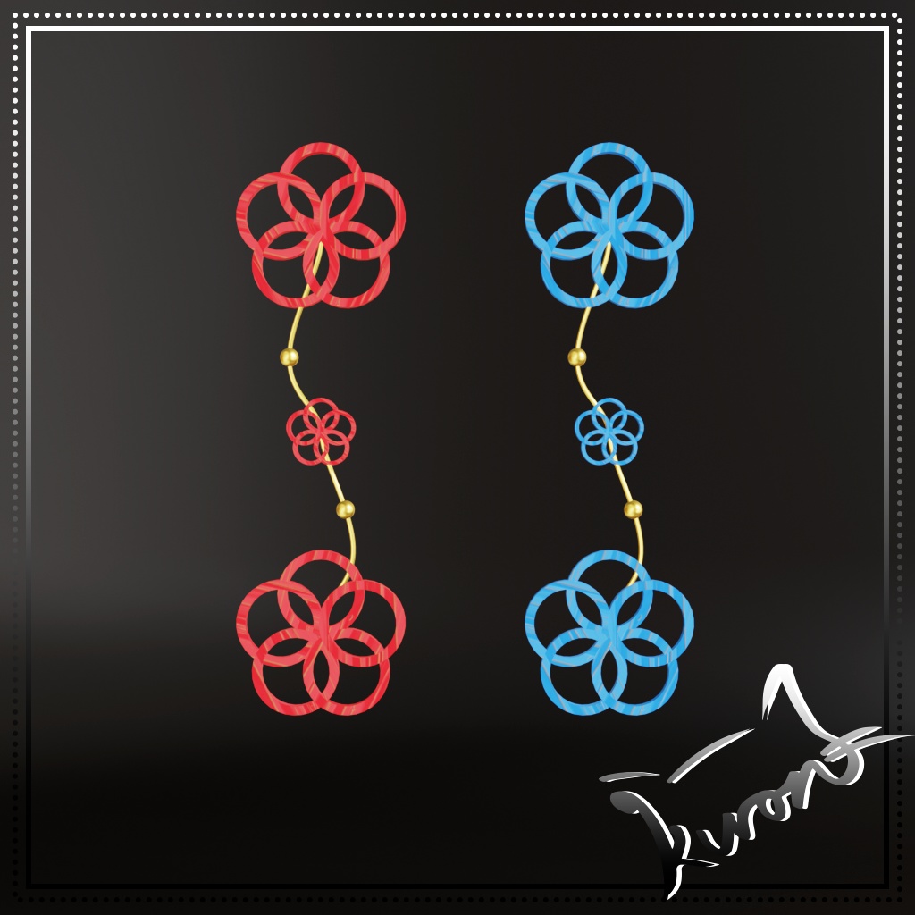 【PB設定済3Dモデル】梅の花イヤリング・ピアス - kuron - BOOTH