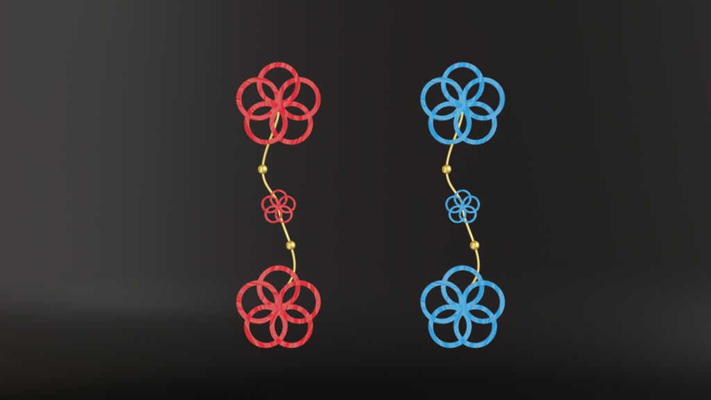 【PB設定済3Dモデル】梅の花イヤリング・ピアス - kuron - BOOTH