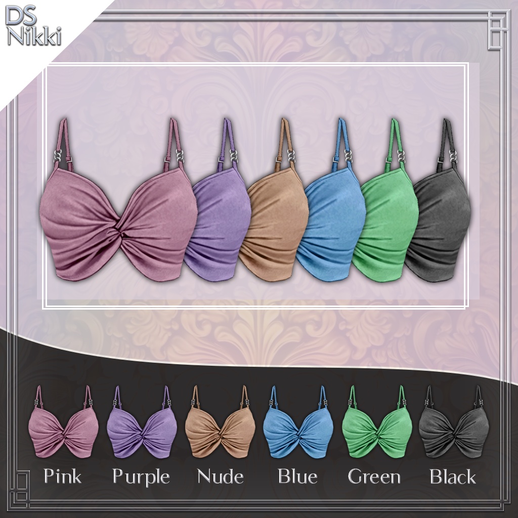 Vroid Rib Cross Tie Tank Top Colors Set Textures - Dreamstate Nikki - BOOTH