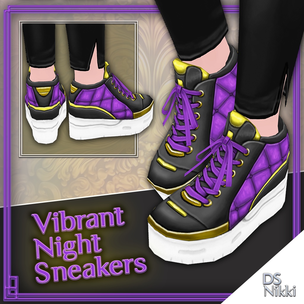 Vroid Vibrant Night Sneakers Colors Set Textures - Dreamstate Nikki - BOOTH