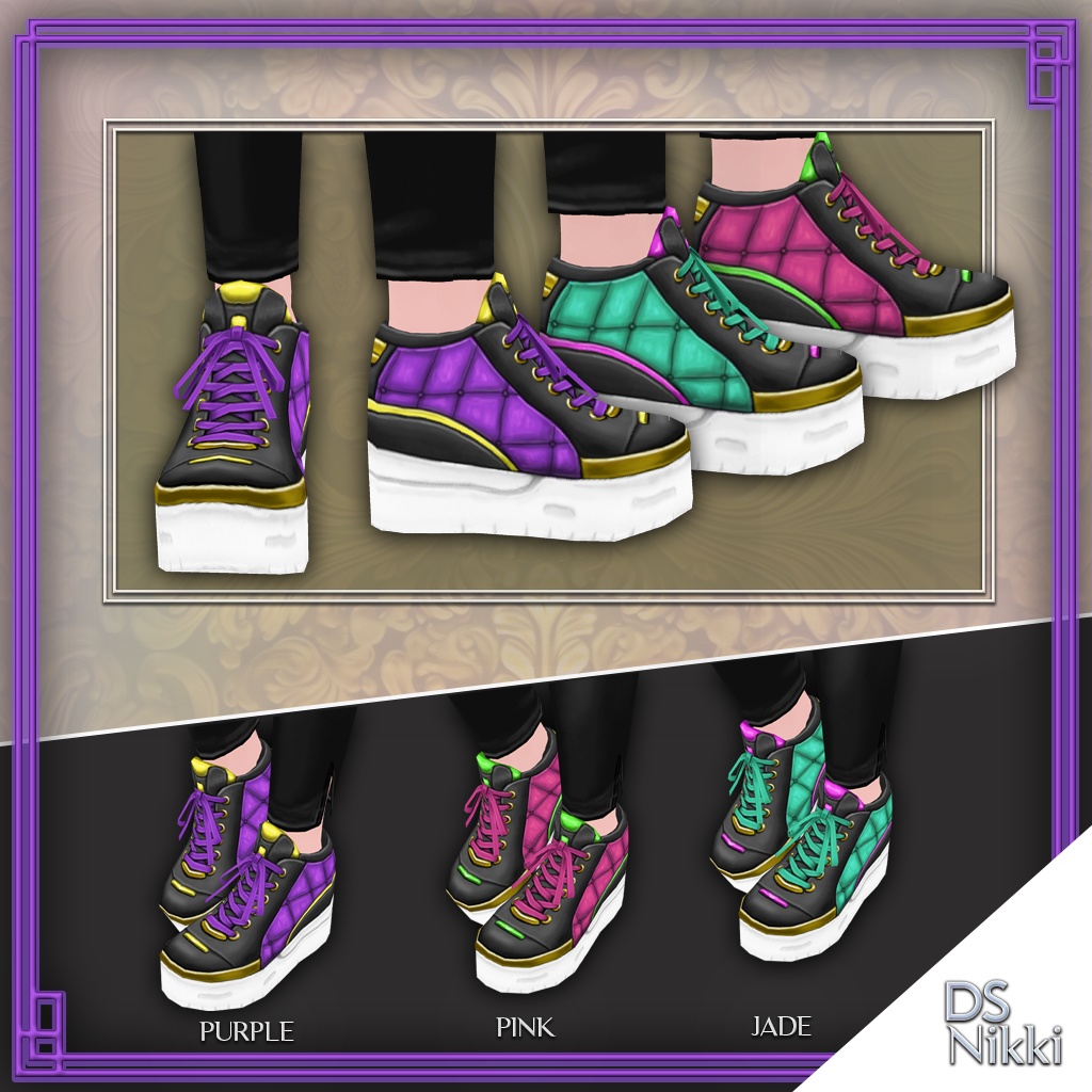 Vroid Vibrant Night Sneakers Colors Set Textures - Dreamstate Nikki - BOOTH