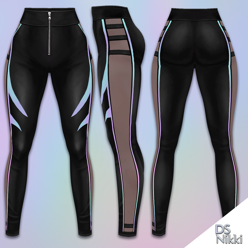 Vroid Mesh Striped Leather Pants Texture - Dreamstate Nikki - BOOTH