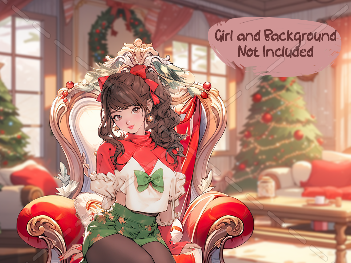 2 x Vtuber Christmas Gaming Chair Assets, stream decoration, vtuber, twitch, vtube, xmas assets ...