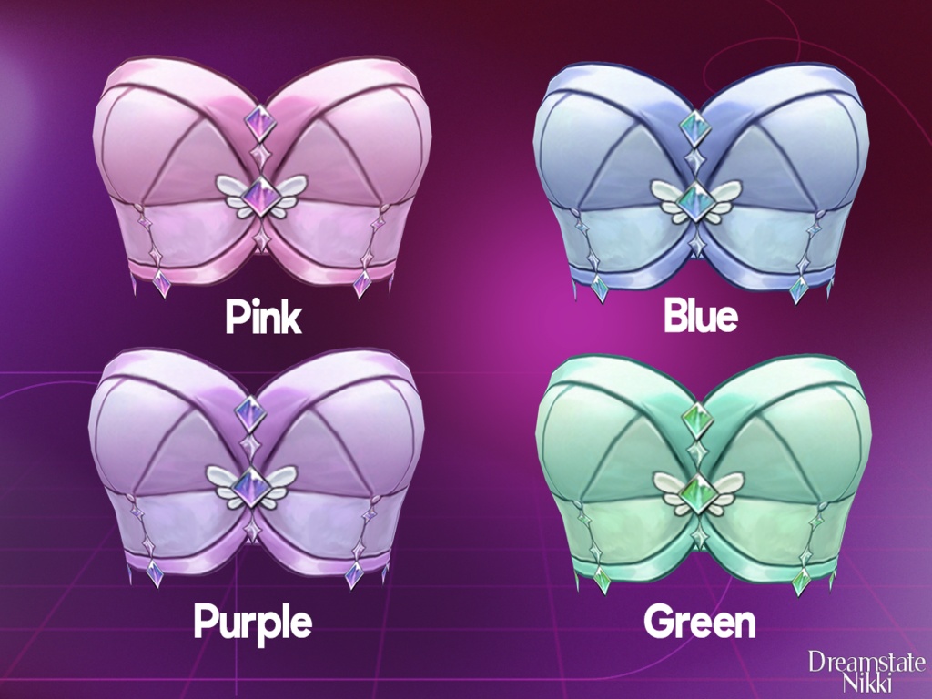 VRoid Cute Charm Crop Top Color Set, VRoid Clothes, Textures, PNG ...