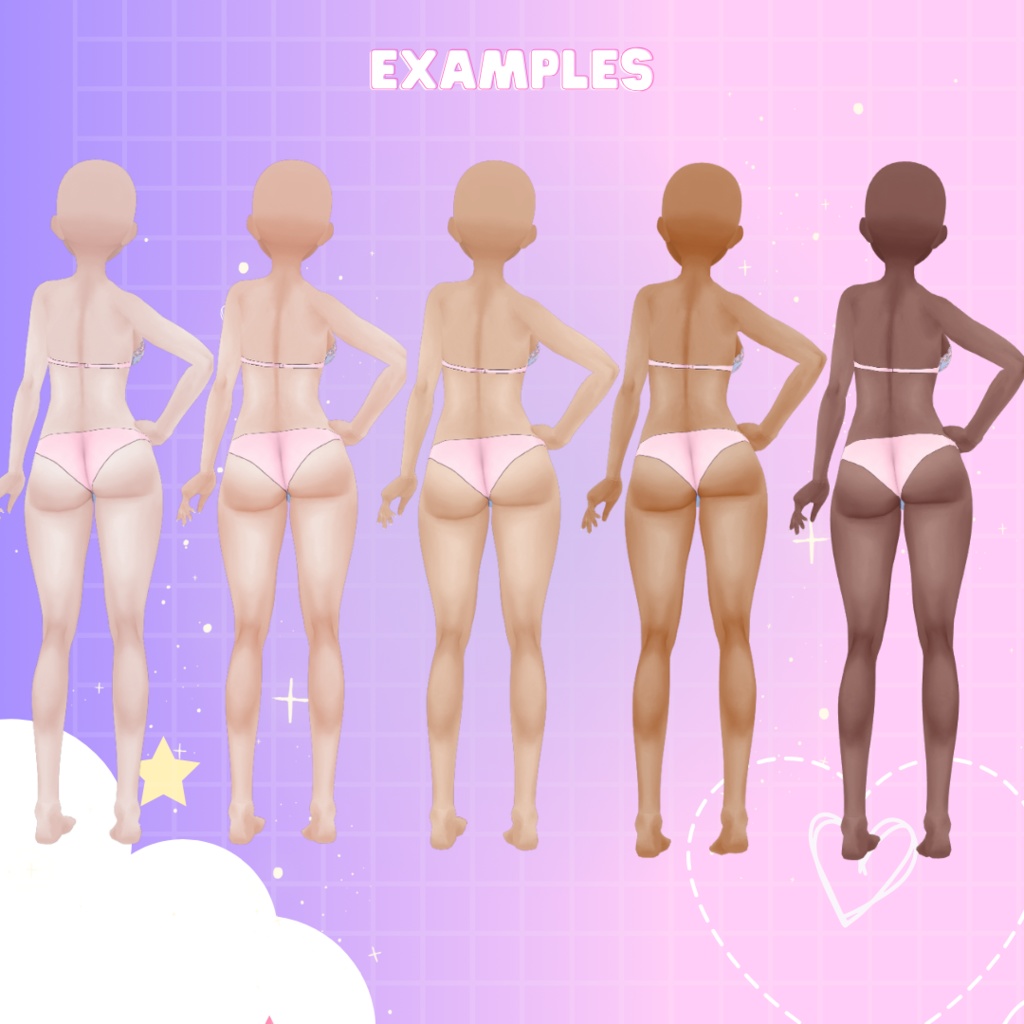 VRoid Face & Body Skin PNG Texture Pack - Vtuber Asset for Streaming - Dreamstate Nikki - BOOTH