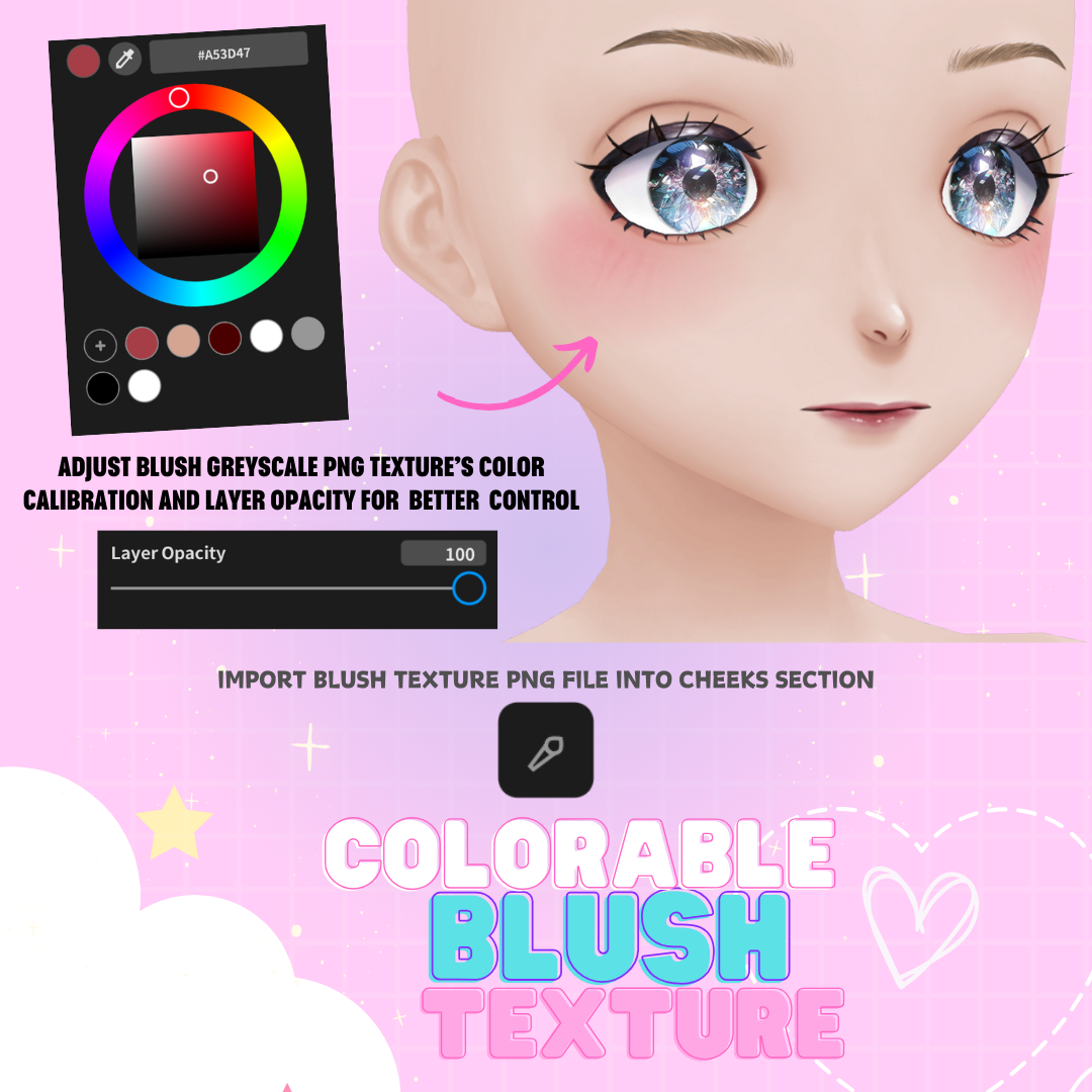 VRoid Face & Body Skin PNG Texture Pack - Vtuber Asset for Streaming ...
