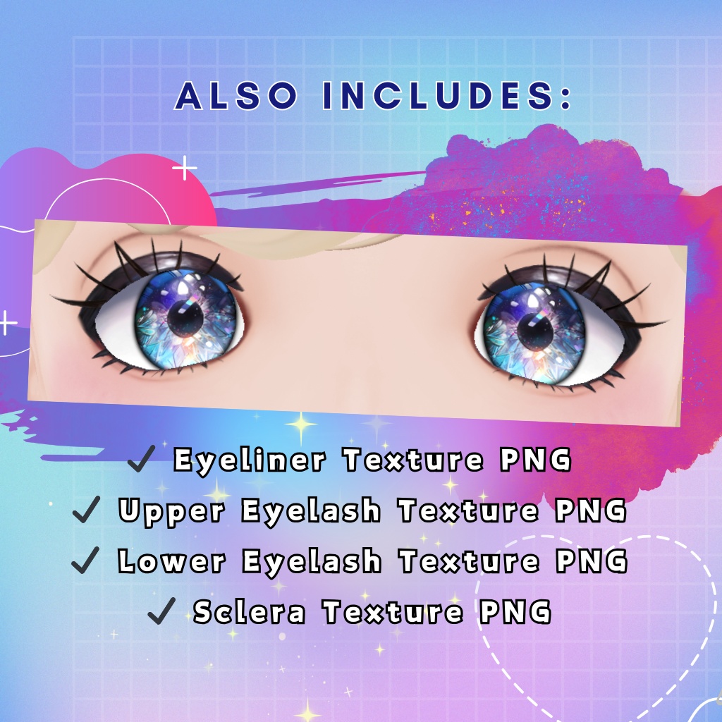 VRoid Iridescent Iris Eye PNG Texture Pack - Vtuber Assets for ...