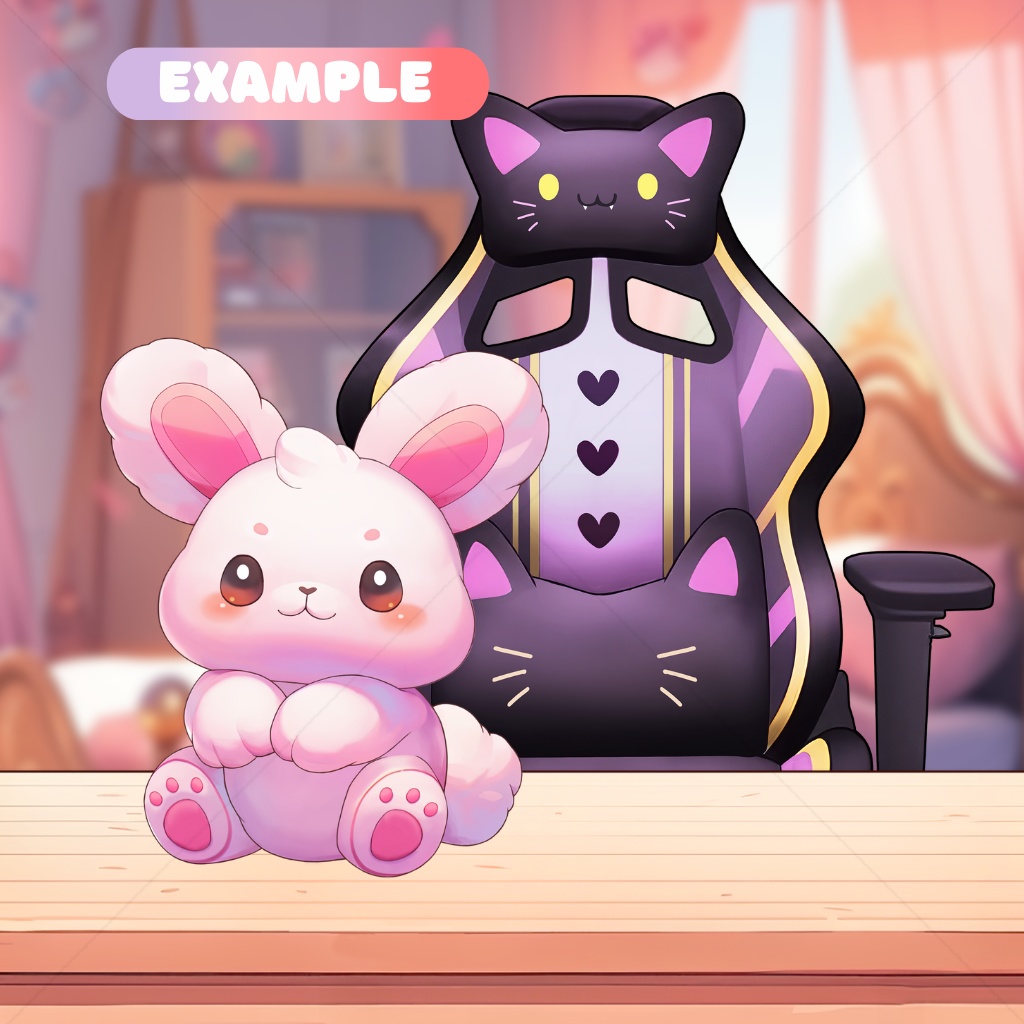 Animated Cute Bunny Streamer Pet Pal Asset - Vtuber Companion Streaming ...