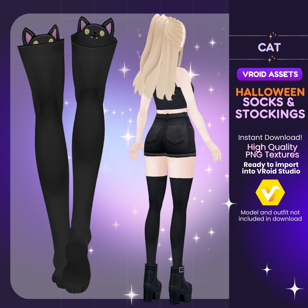 VRoid Halloween Socks & Stockings PNG textures, Twitch and streaming ...