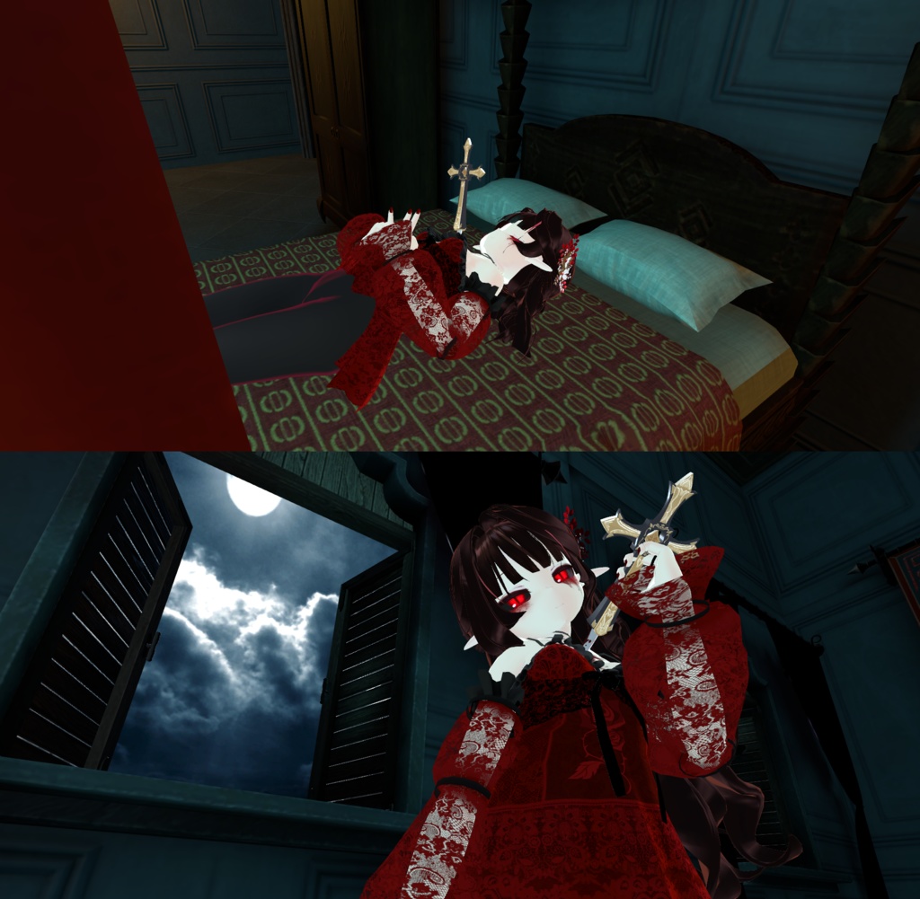 [VRChat / 3Dモデル] 血色の 十字杭(Bloody cross) - Zorra Arce [ソラ-アルセ, 狐紅葉] - BOOTH
