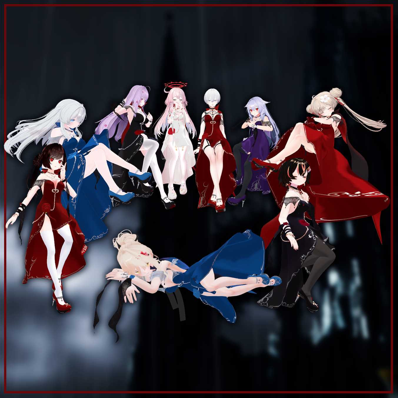 [ 9アバター対応 ] カメリア、椿色の王女・バンパイアのドレス(Vampire Queen, Camellia) - Zorra Arce ...