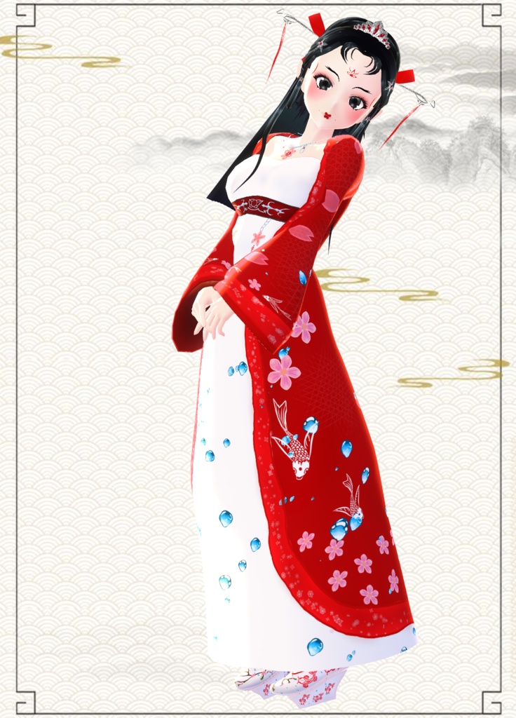 Vroid Vtuber Adoptable Hanfu - StrawberieMochi - BOOTH