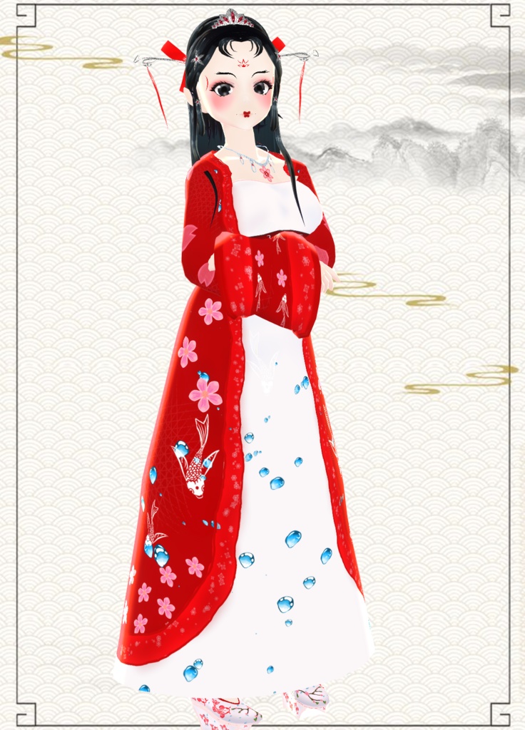 Vroid Vtuber Adoptable Hanfu - StrawberieMochi - BOOTH