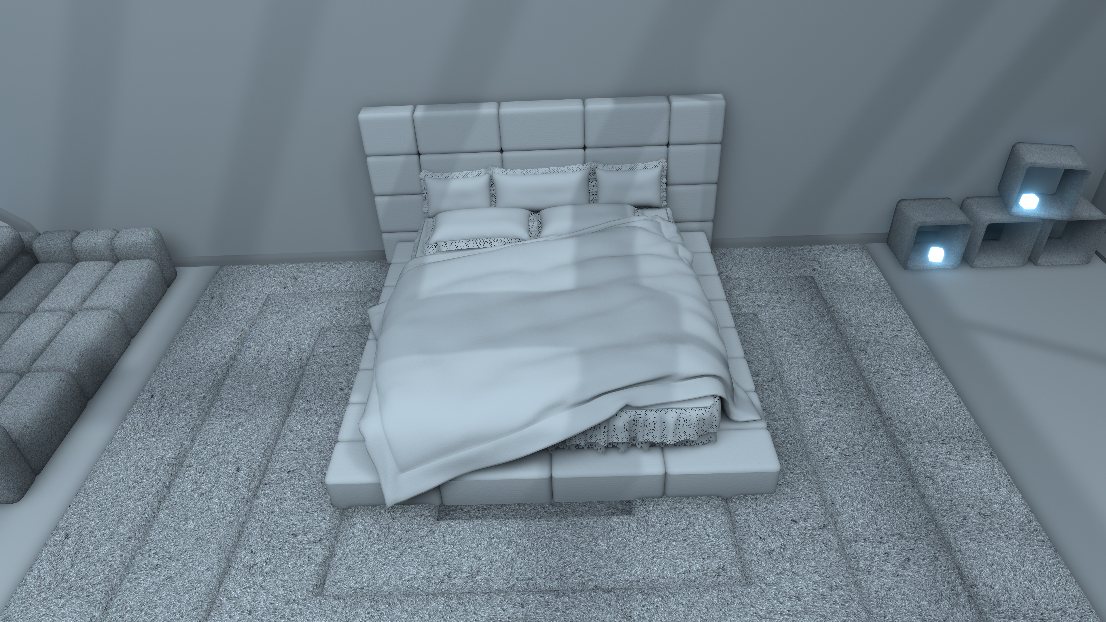 Frill Full Bed - 竜人のねぐら - BOOTH
