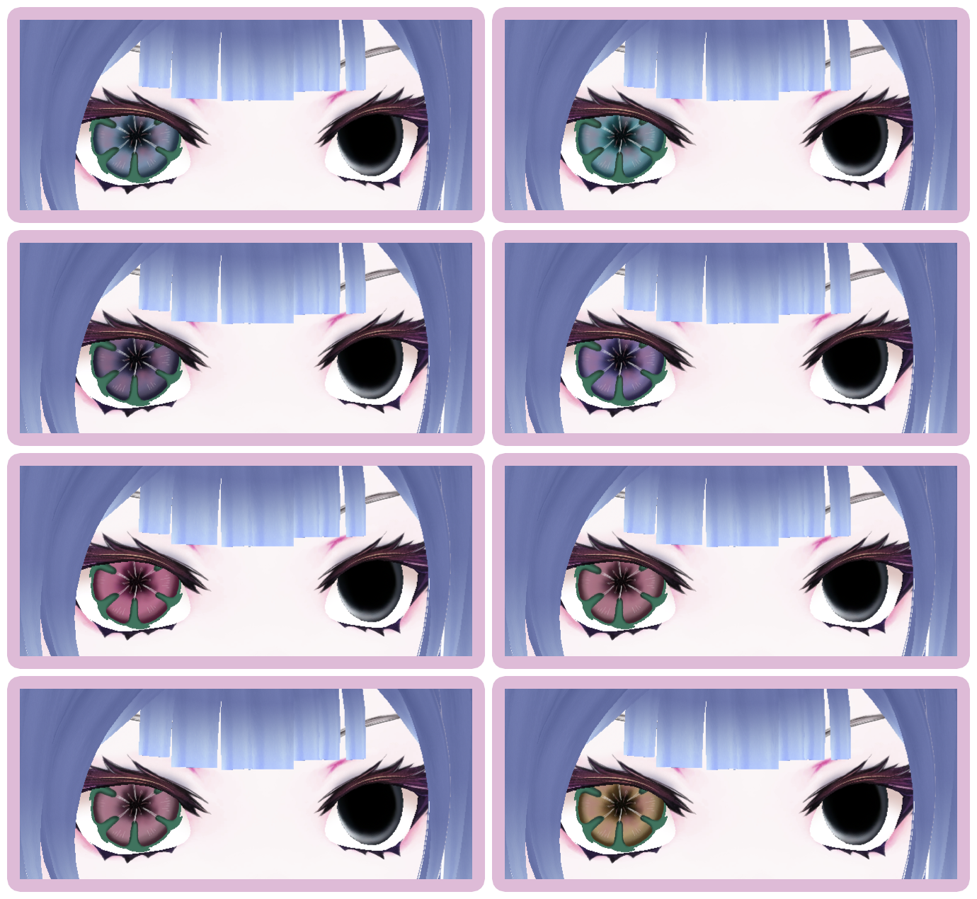 【VRoid】Eyes (irises) 8 colors set 「Hana」 - Kyuuketsuki janai desu - BOOTH