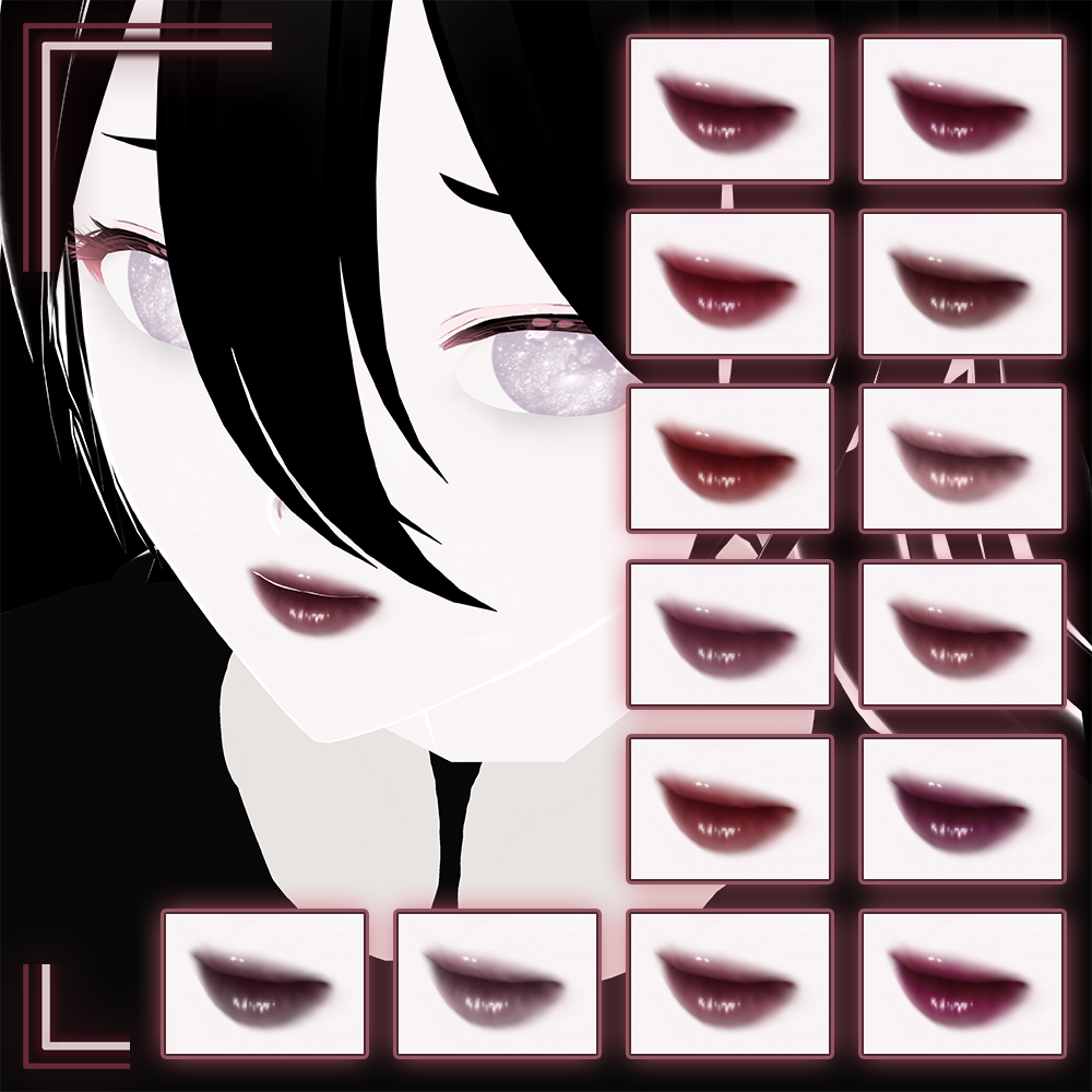 【VRoid】Plump lips 14 colors「cherry」 - Kyuuketsuki janai desu - BOOTH