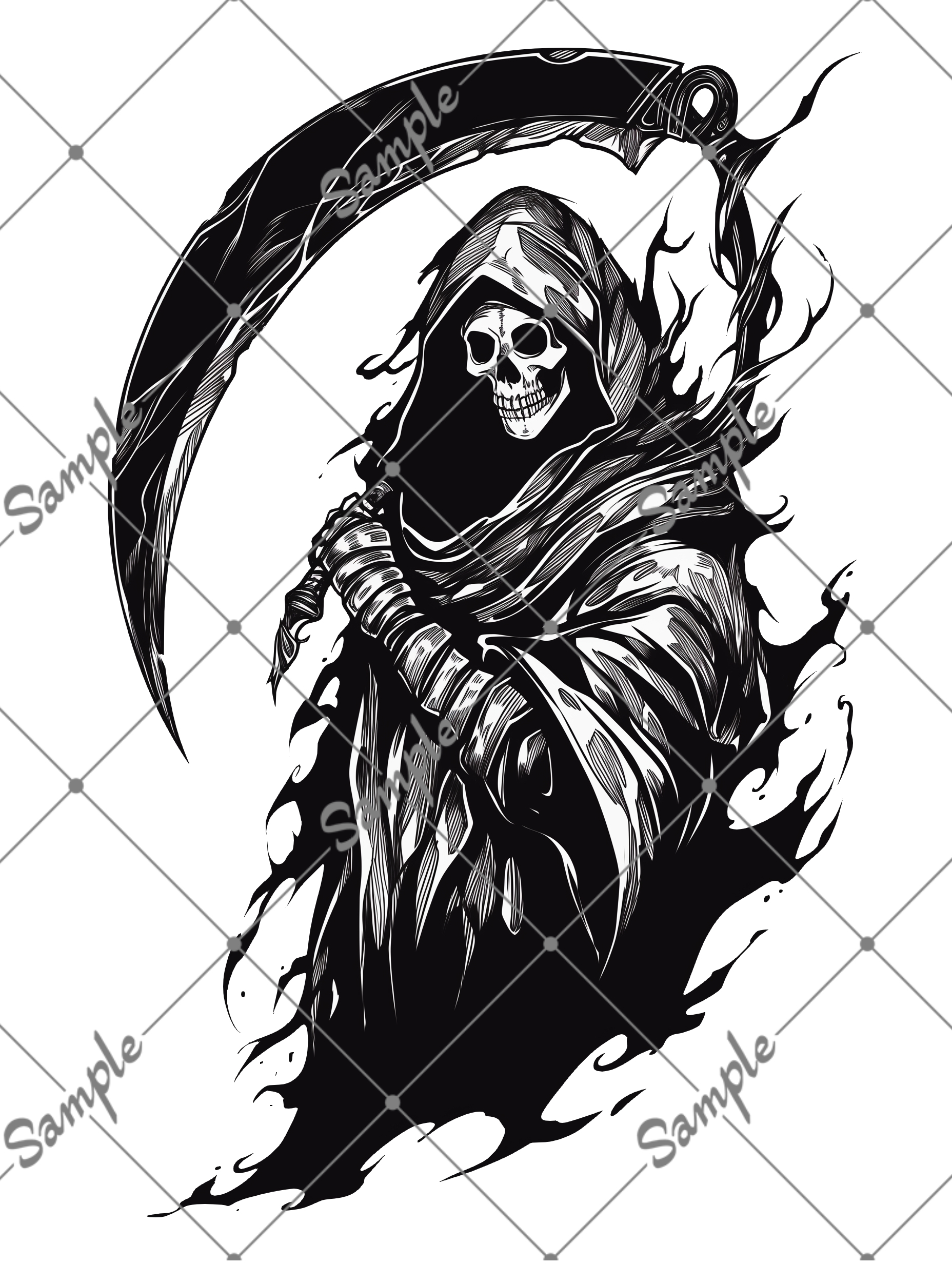 VRC用タトゥー素材 死神 tatoo grim reaper - VRCタトゥーショップ『赬徹』-Teitetsu- - BOOTH