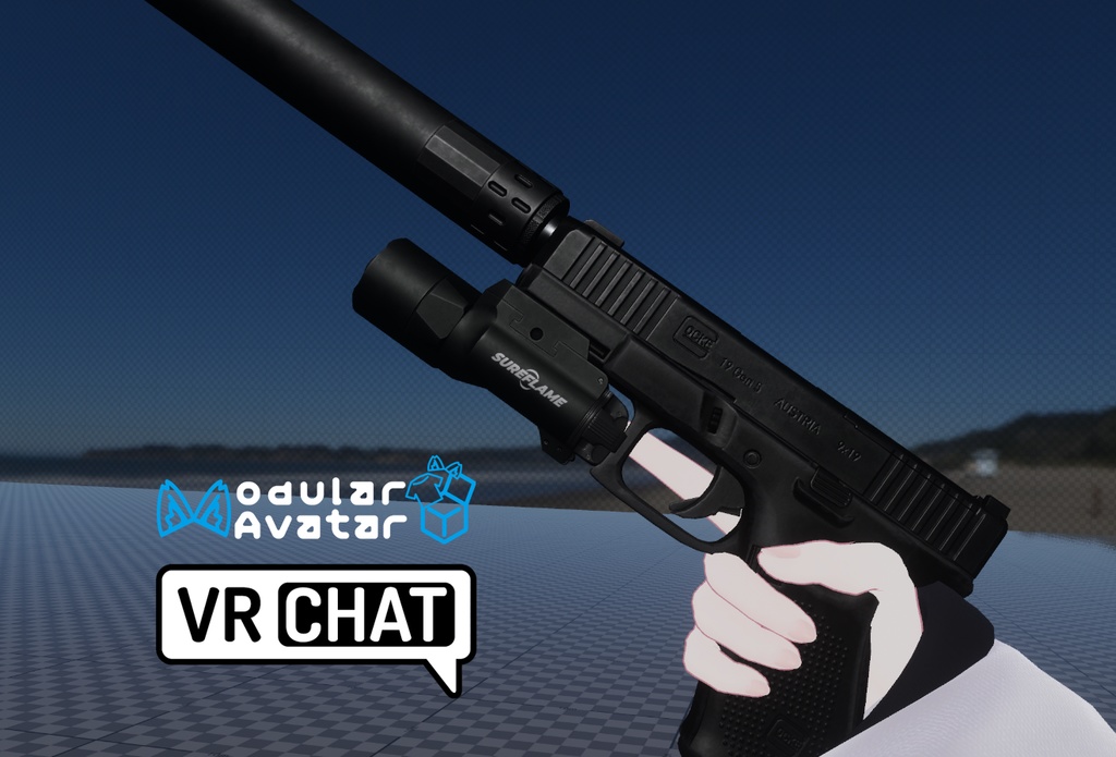 【VRChat】Glock 19 Pistol Realistic Operation SDK3.5.2+ - vrc-rin - BOOTH