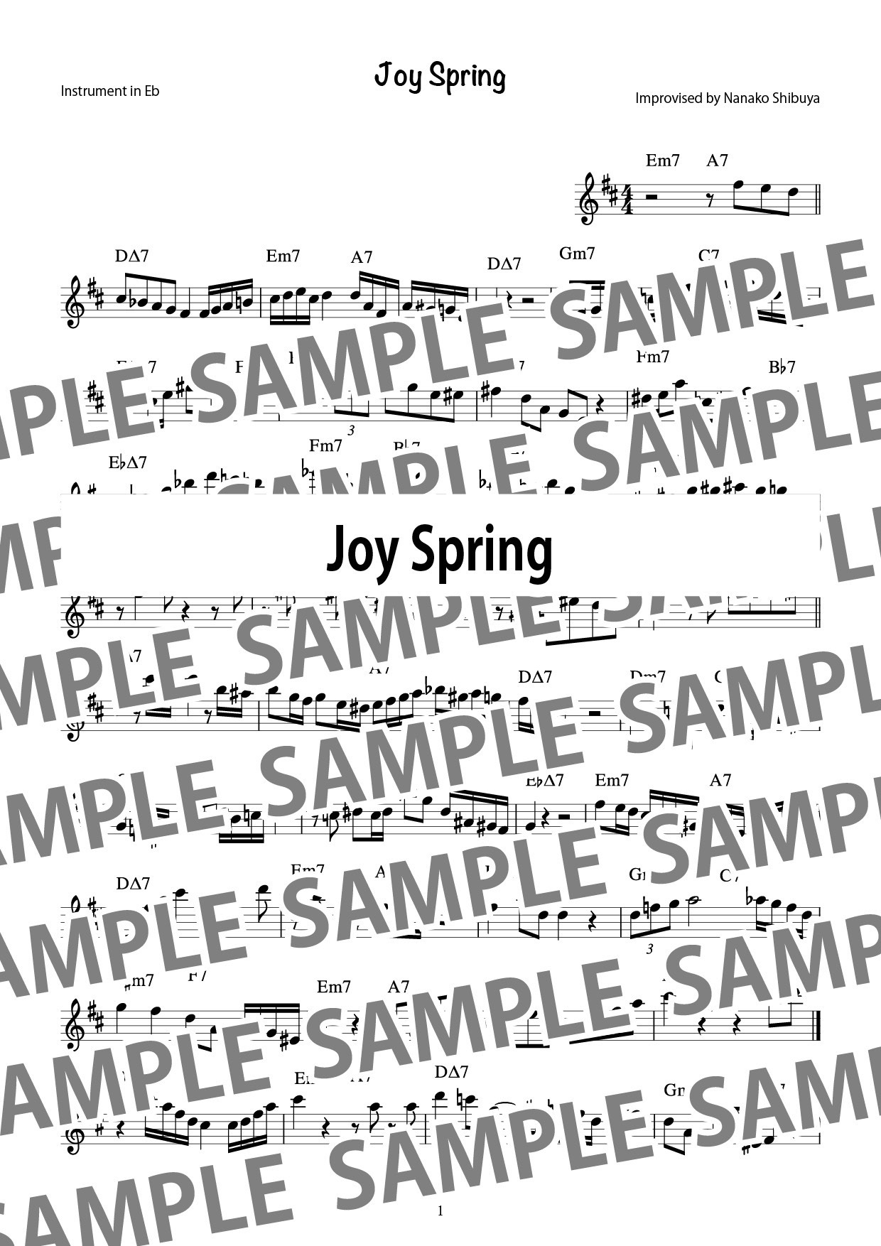 Joy Spring ジョイ・スプリング アドリブソロ コピー譜 - nanako-jazz - BOOTH