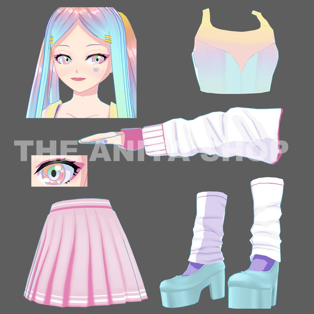 FEMALE VTUBER | Pastel Girl [VRM model for streaming and VrChat] - The ...