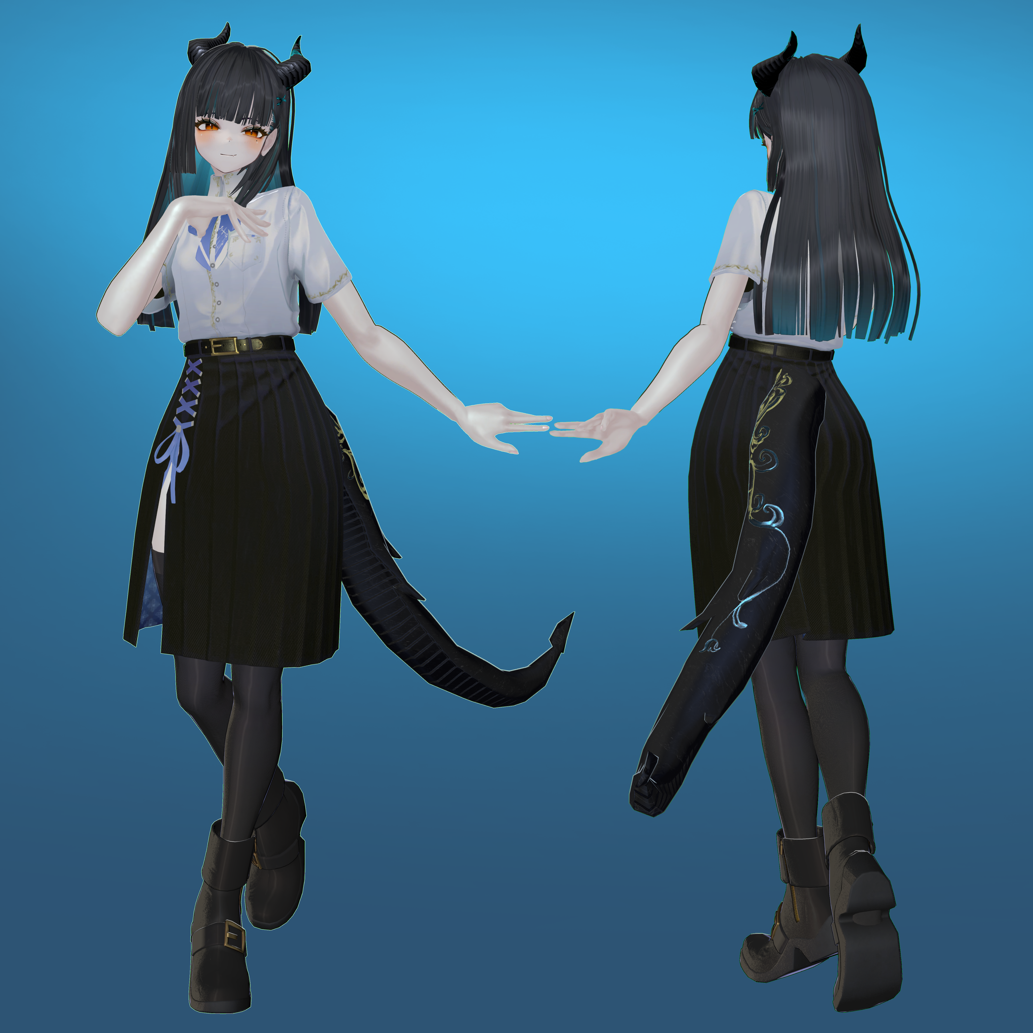 【3DModel】AnimaAbstractaCobalta【VRChat avatar】 - GBA - BOOTH
