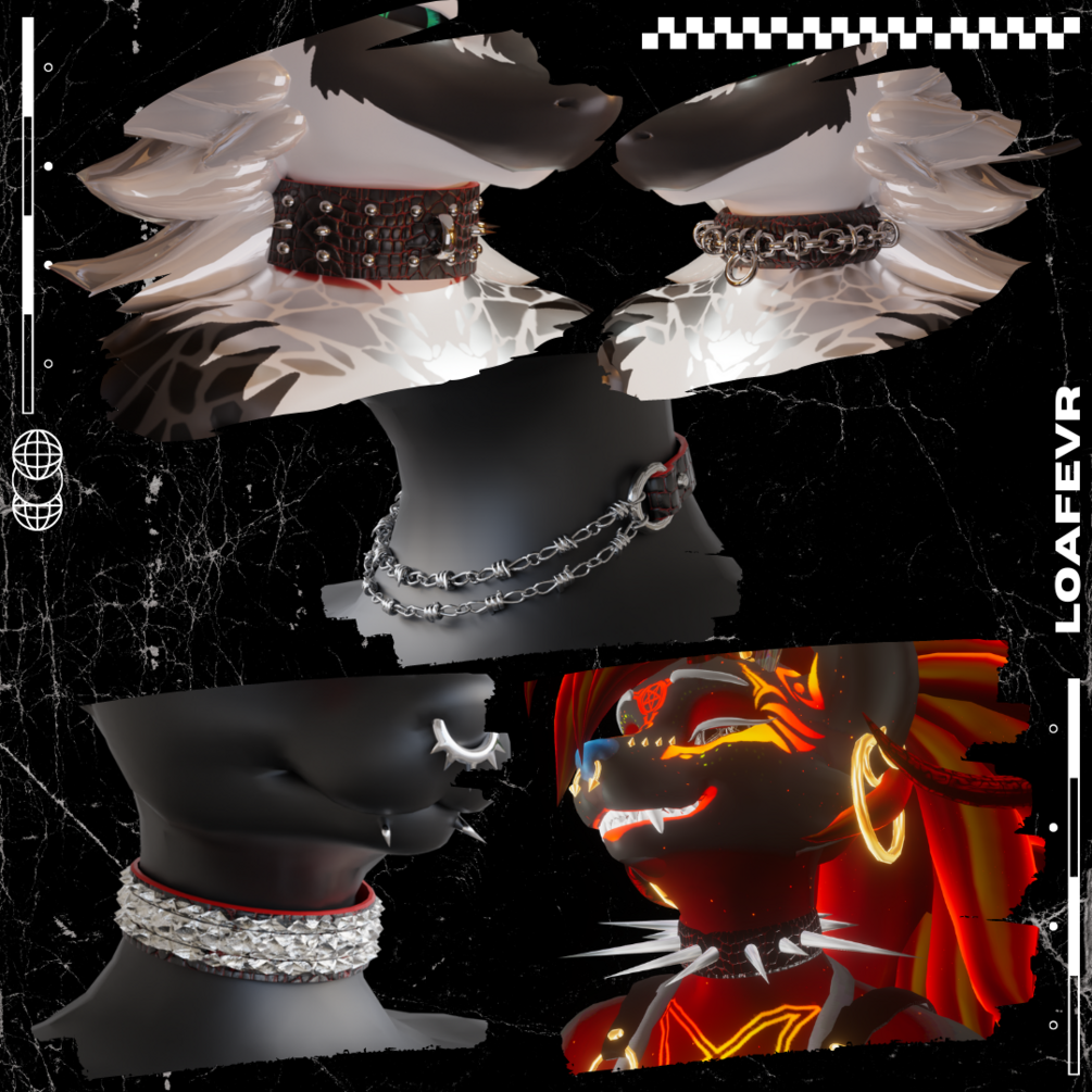 Black Cherry Collar Collection (襟) - loafevr - BOOTH