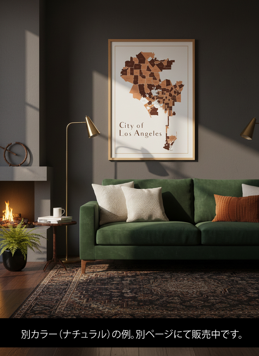 LA City Map｜くすみピンク地図イラスト（ニュアンスカラー） - Miwakola - BOOTH