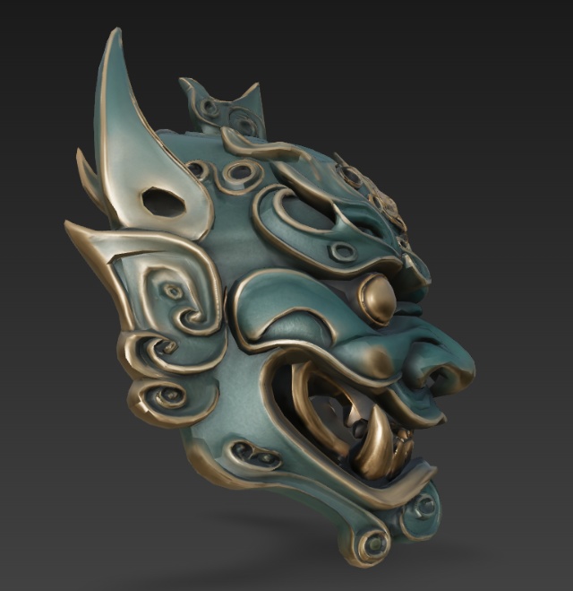 Azure Oni Specter Mask 碧鬼面 - Luna Dreamscape - BOOTH